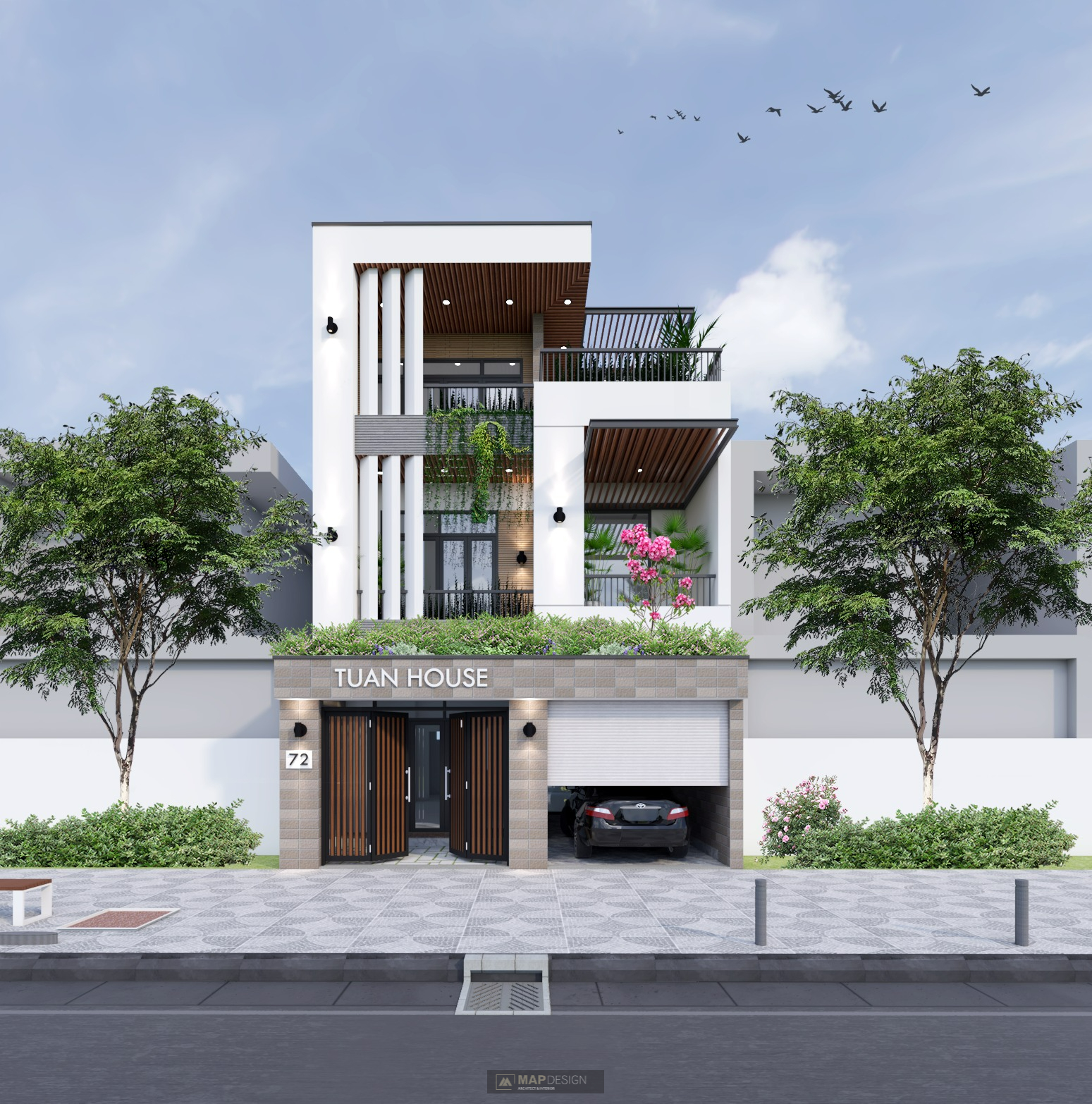 9 mẫu thiết kế nhà đẹp 3 tầng mặt tiền 7m đẹp - HOT nhất 2022